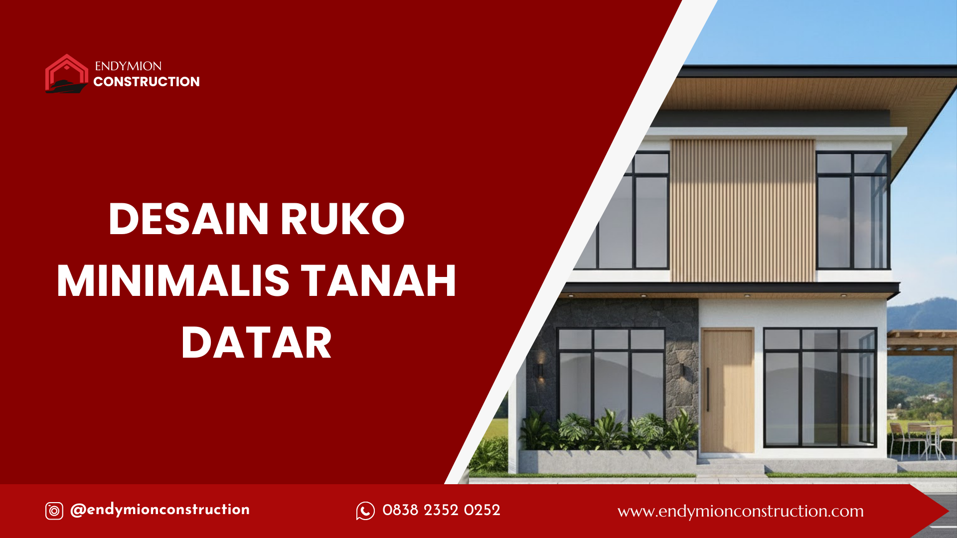 Desain Ruko Minimalis Tanah Datar - Arsitek Medan - Endymion Construction